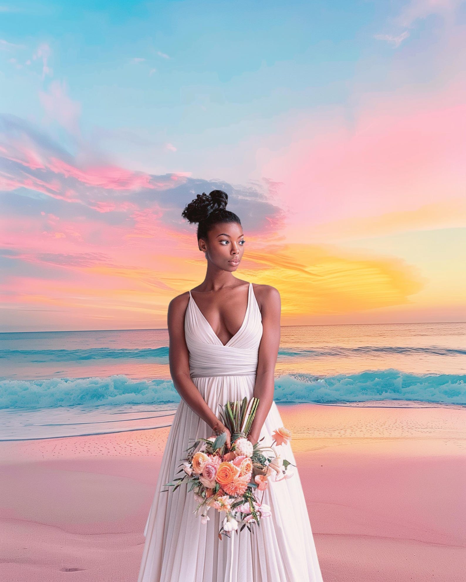 Pastel Beach Sunset Digital Backdrop: Coastal Photography (JPG & PSD ...