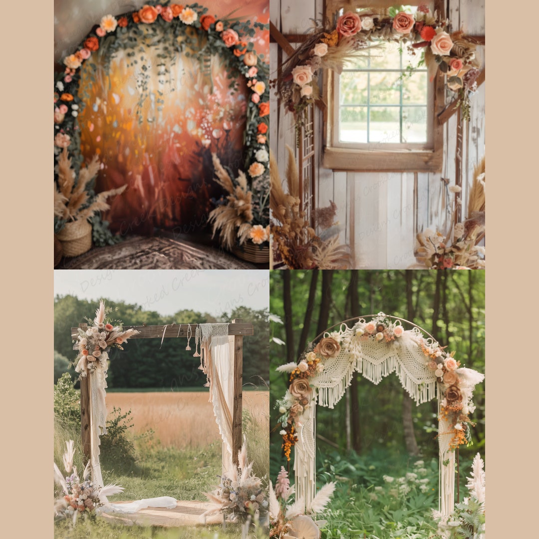 Summer Floral Arch Backdrops Bundle | Maternity Backdrops Wedding ...