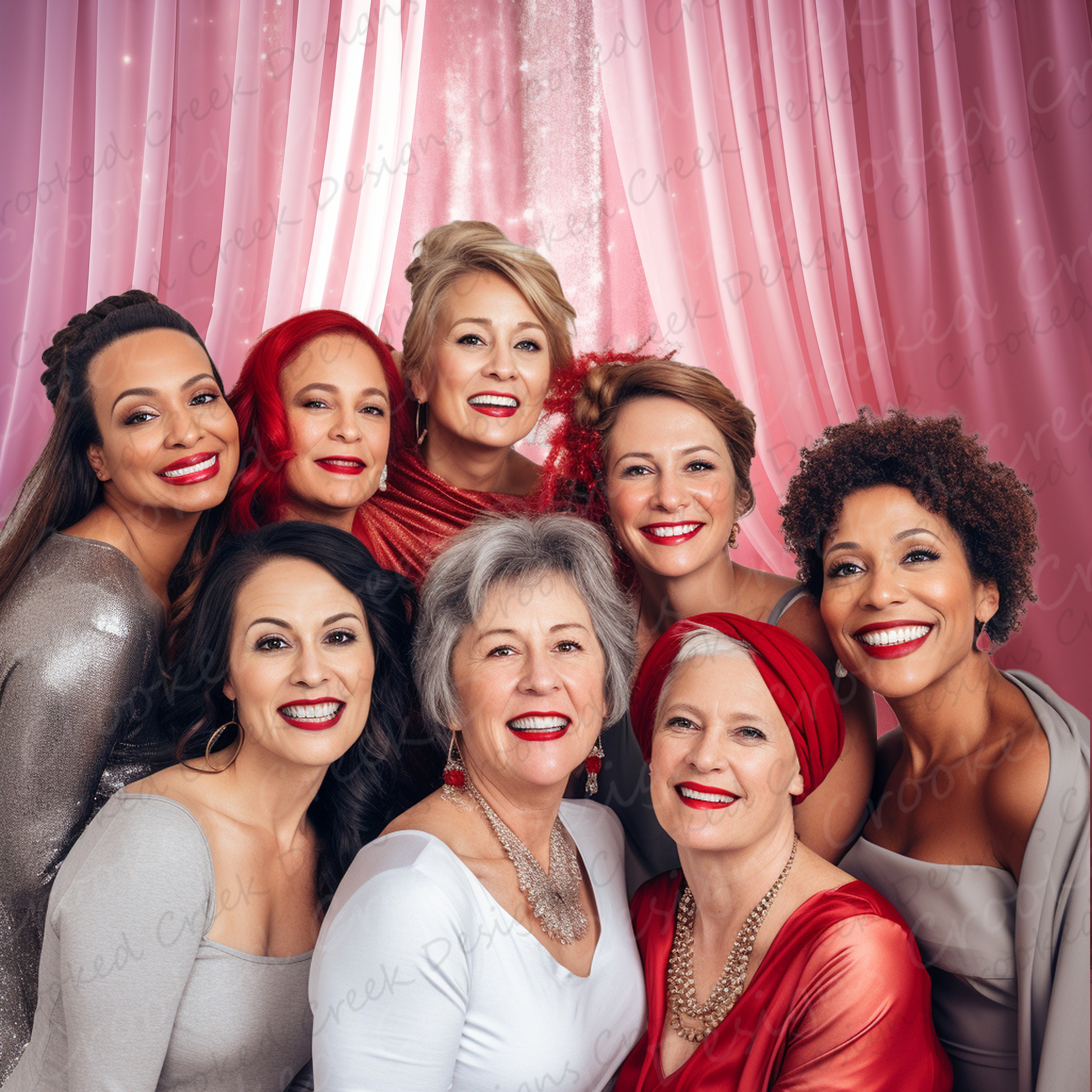 Pink Shimmer Curtains Party Background Valentine's Day Party Backdrop ...