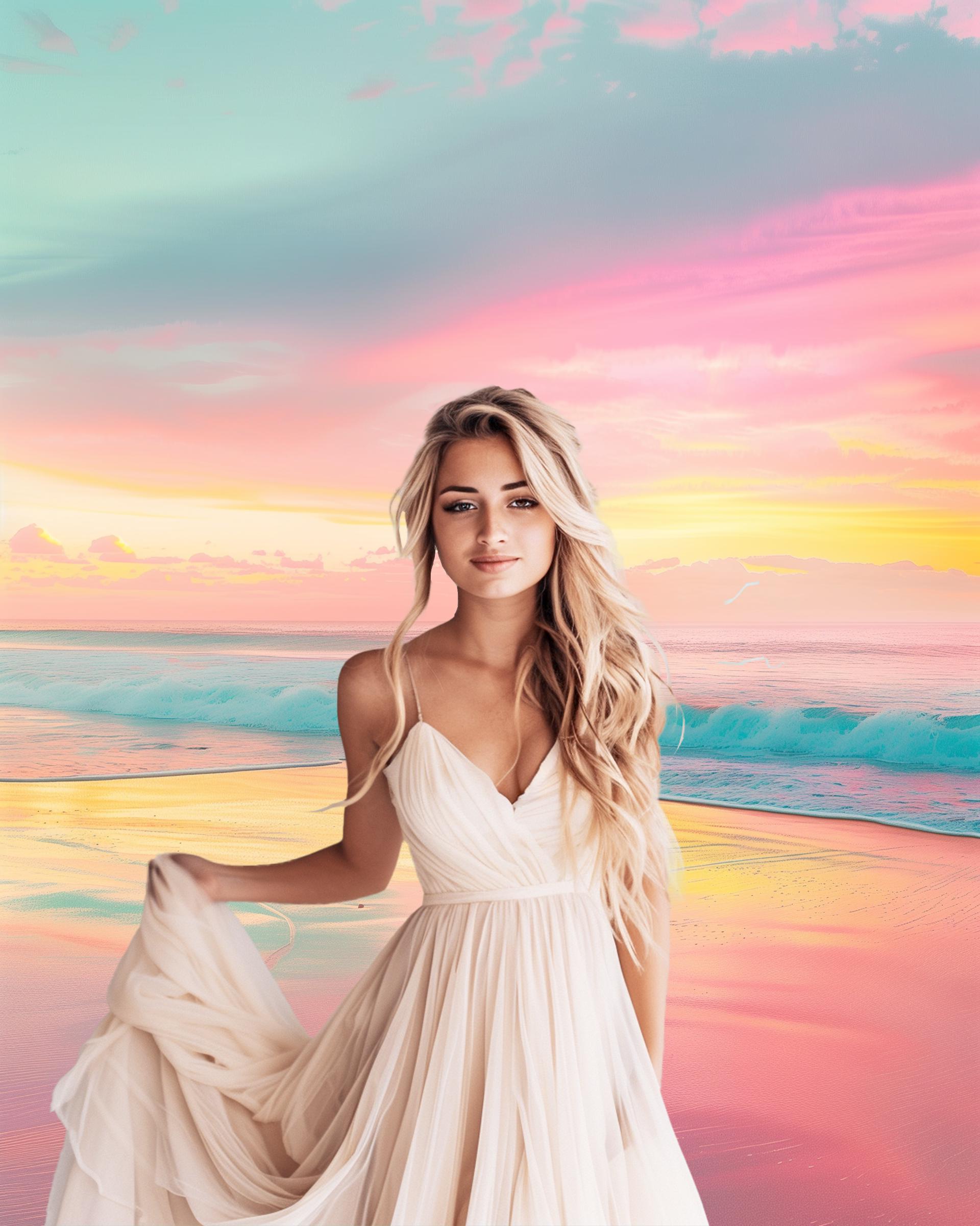 Pastel Beach Sunset Digital Backdrop: Coastal Photograph (JPG & PSD) - Etsy