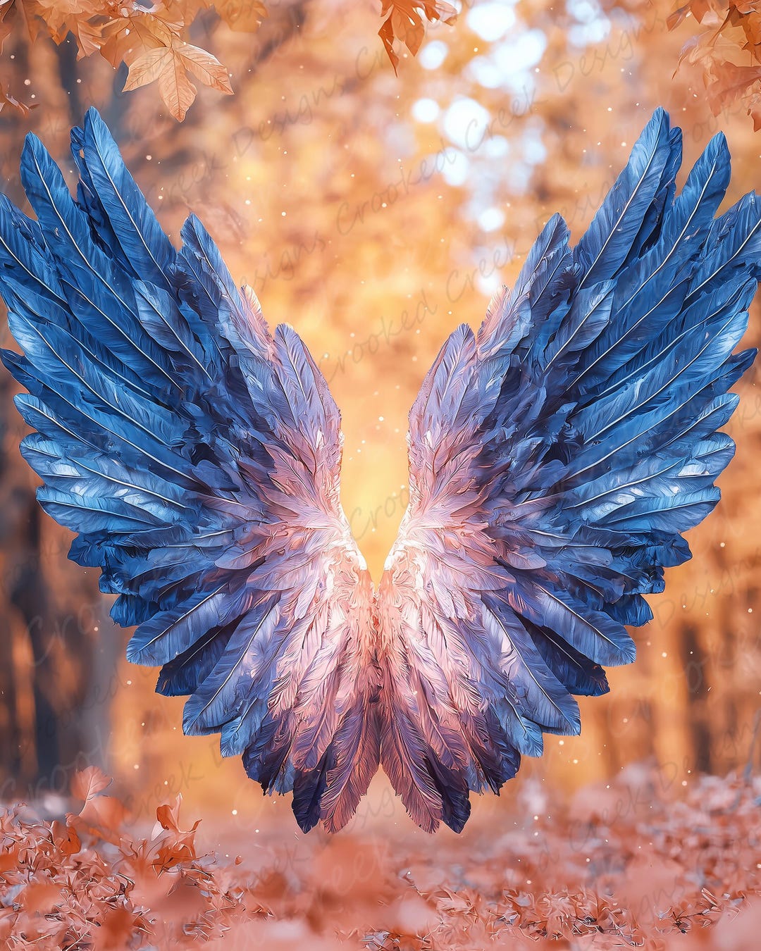 Blue Angel Wings Maternity Backdrop: Fall Photography (digital Download ...