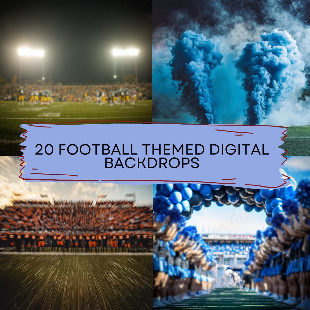 Football Field Digital Backdrop Bundle | Blurred Stadium Backgrounds ...