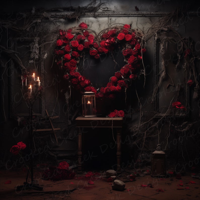 Witchy Valentine's Day Photograph Backdrops 4 Digital Backdrops for ...