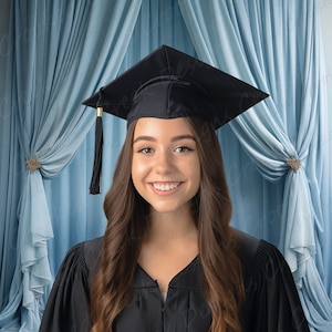 Light Blue Digital Backdrop | School Colors Prom and Graduation Curtain ...