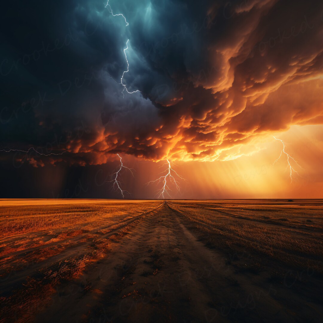 Digital Photography Backdrop Download | Open Field and Lightning Storm ...