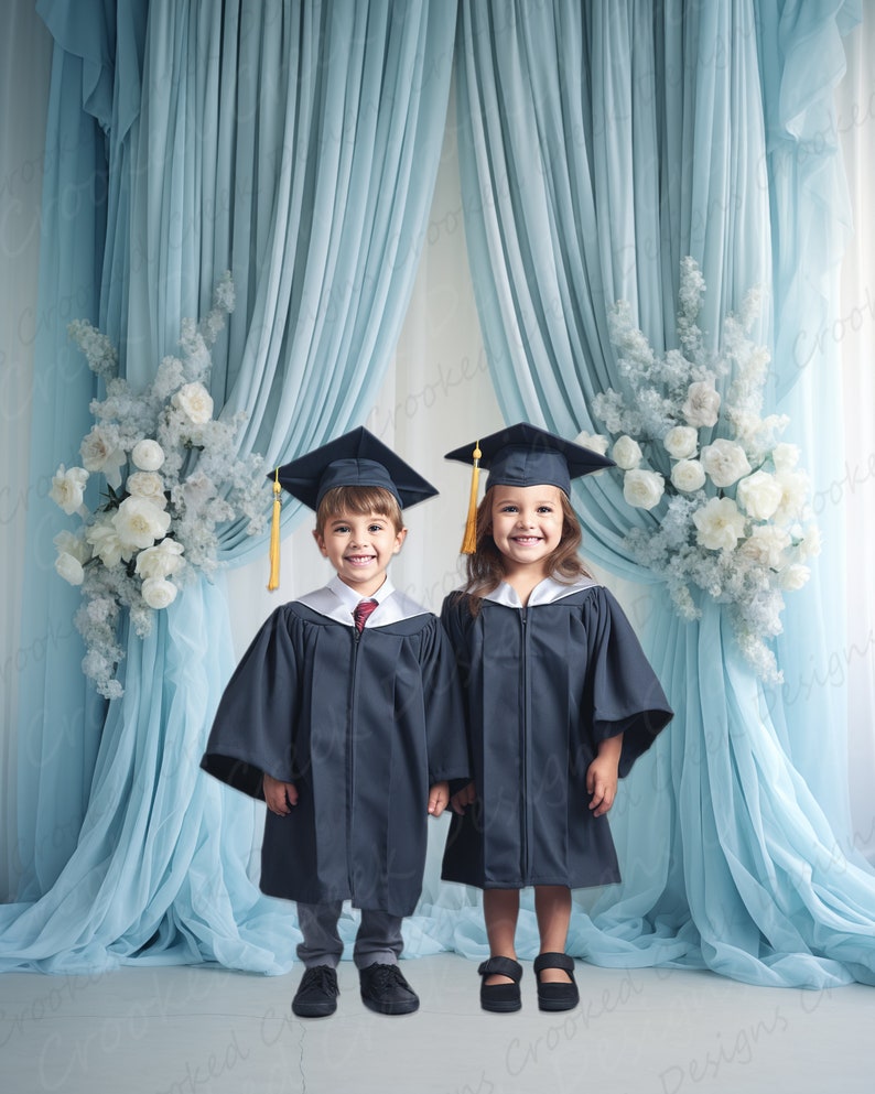 Light Blue and White Digital Backdrop | School Colors Prom and ...