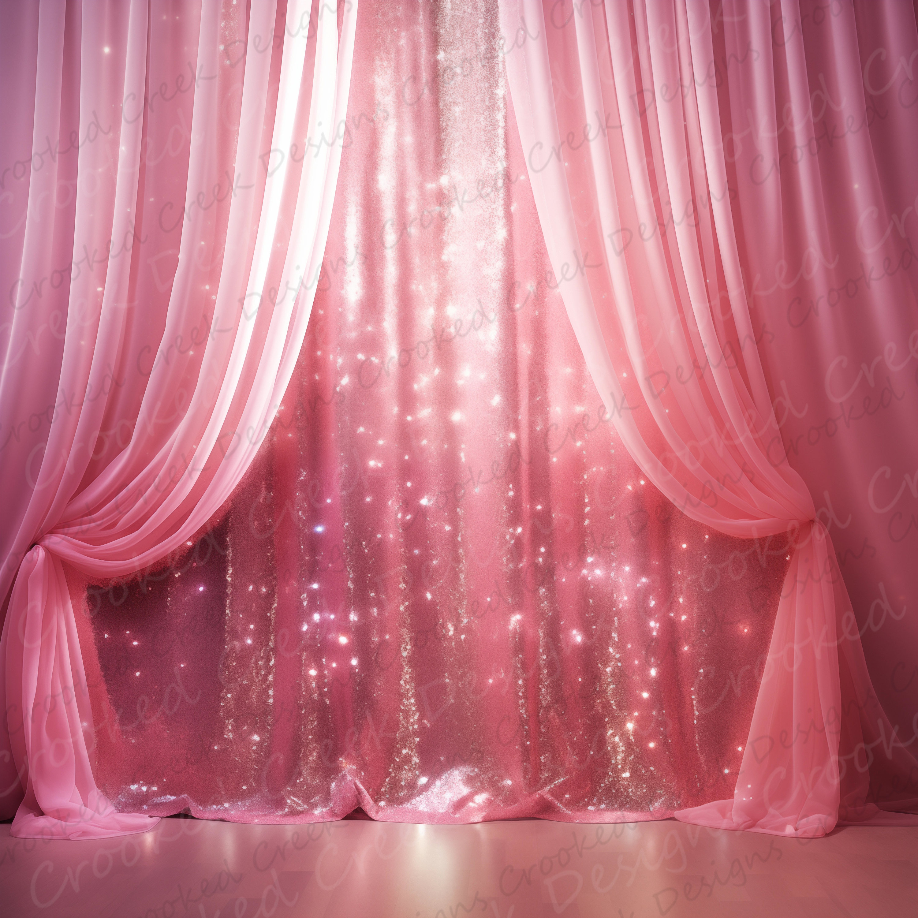Pink Shimmer Curtains Party Background | Valentine's Day Party Backdrop ...