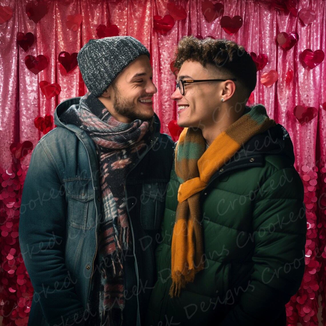 Pink and Red Party Digital Backdrop Valentines Day & Birthday Hearts ...