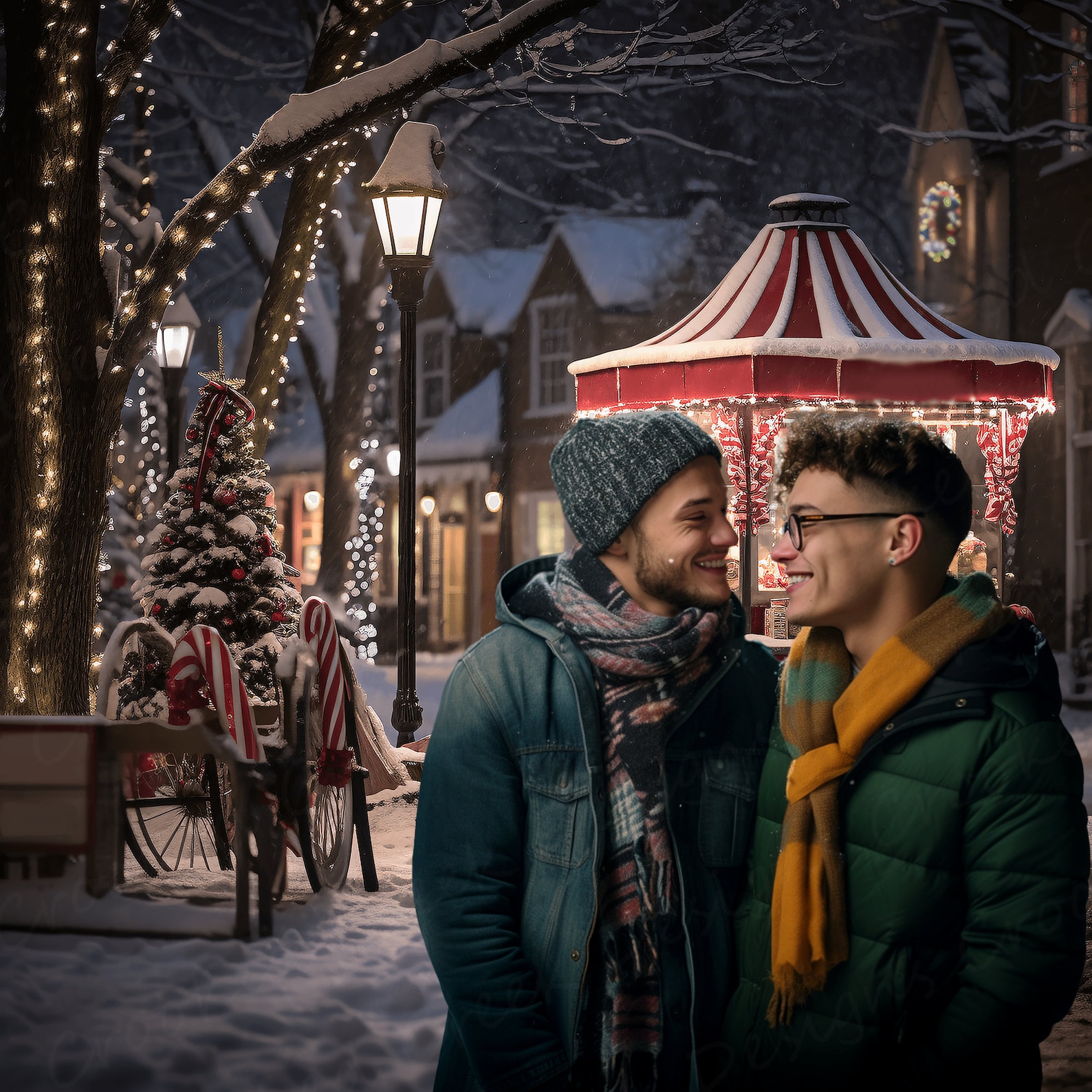 Christmas Digital Photography Backdrop | Winter Holidays Candy Stand ...