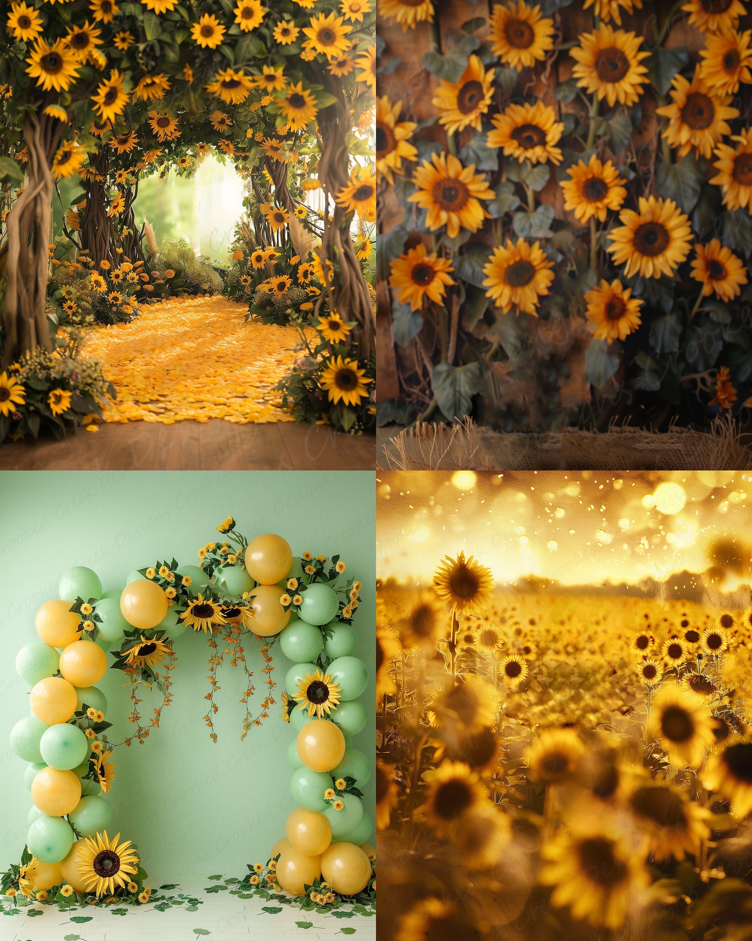 Sunflower Summer Photography Backdrop Bundle (digital Download) - Etsy