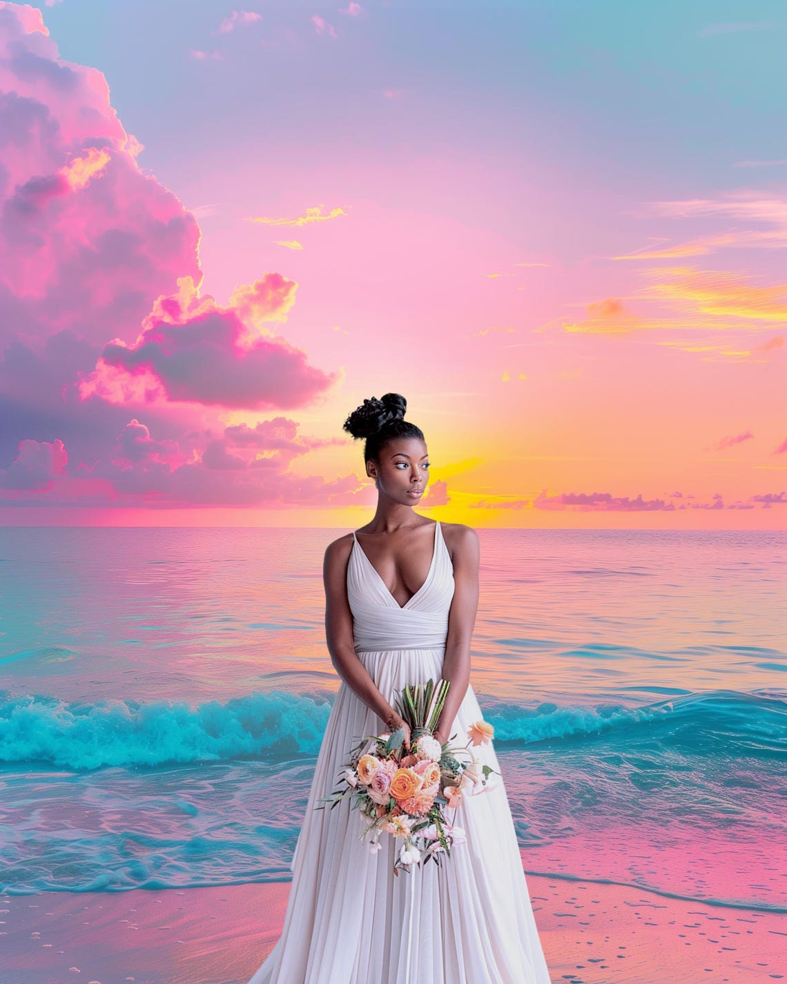 Pastel Beach Sunset Photography Backdrop (digital Download) - Etsy