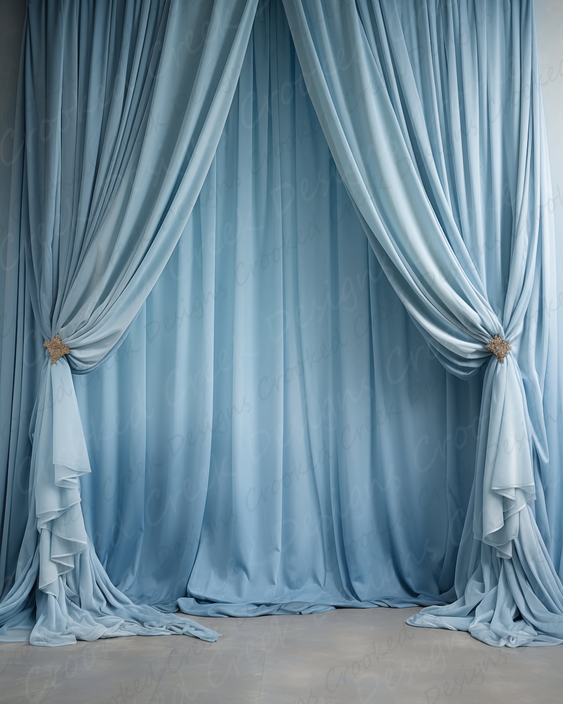 Light Blue Digital Backdrop School Colors Prom and Graduation Curtain ...