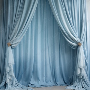Light Blue Digital Backdrop | School Colors Prom and Graduation Curtain ...