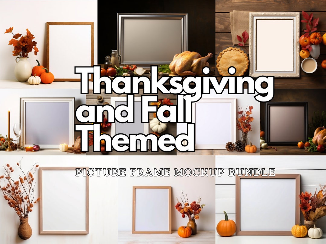 Thanksgiving Picture Frame Mockup Bundle: Fall Wall Art (PSD & PNG) - Etsy