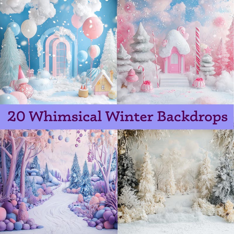 Winter Digital Backdrop - Etsy