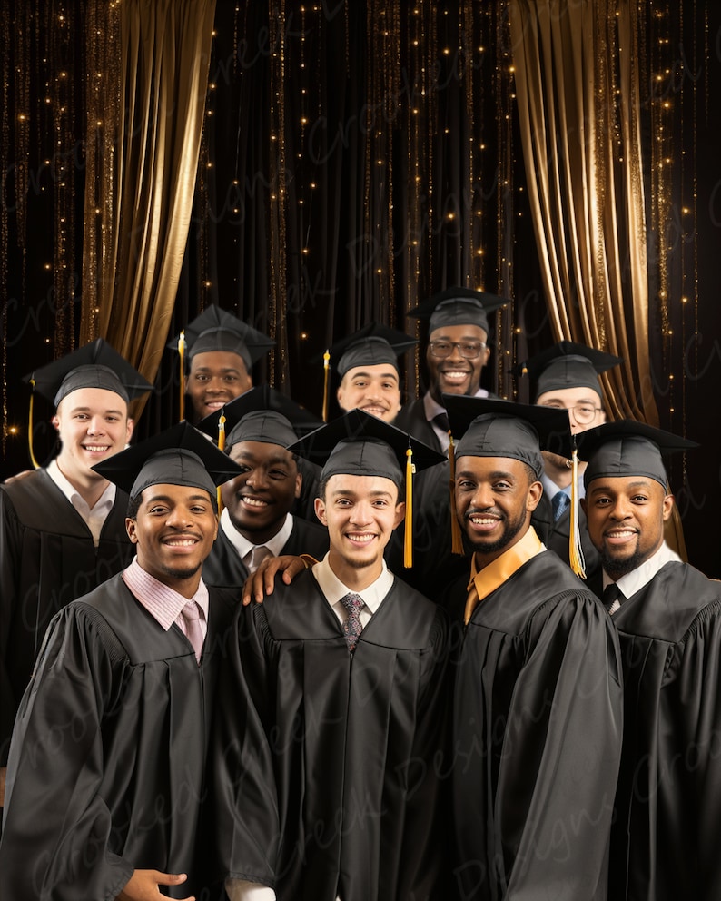Black and Gold Digital Backdrop Curtains | School Colors Prom and ...