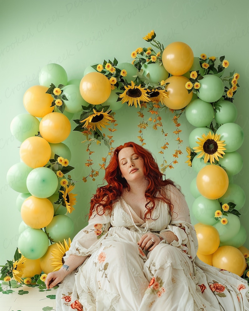 Sunflower Balloon Arch Photography Backdrop: Summer Fall Floral ...