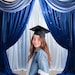 Blue and White Digital Backdrop Curtains | School Colors Prom and ...
