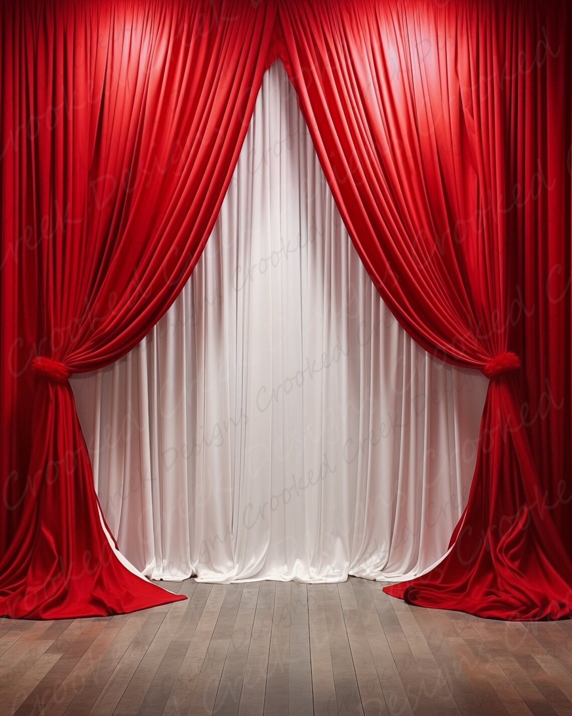 Red and White Digital Backdrop Curtains | School Prom and Graduation ...