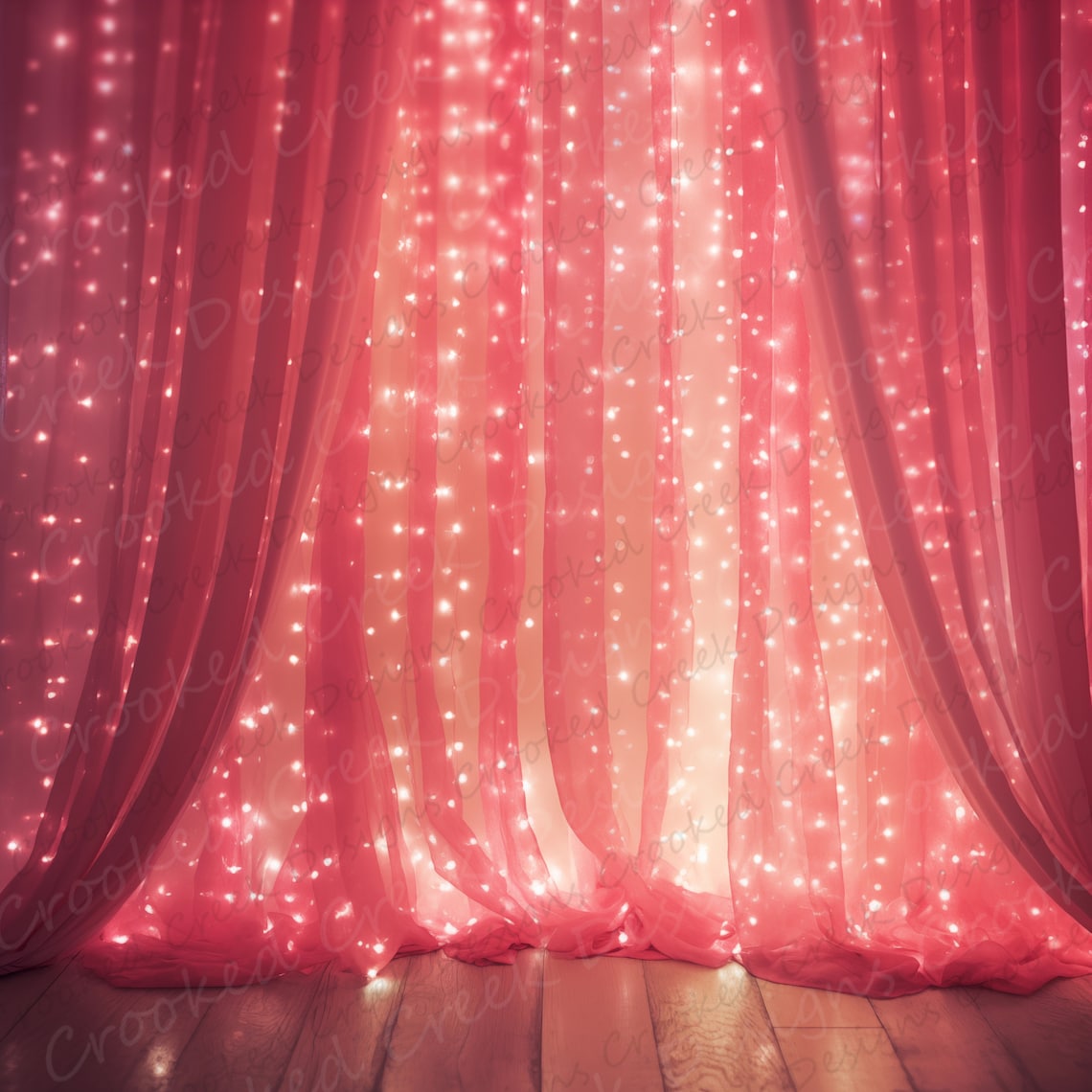 Pink Curtain With Fairy Lights Party Background - Etsy