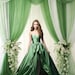 Green and White Digital Backdrop Curtains School Colors Prom and ...