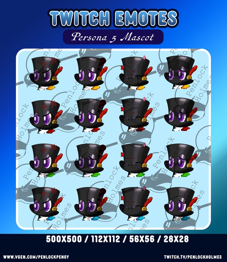 P5 Mascot Emotes - 4 Different Colors - Etsy