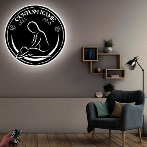 Custom Massage Therapist Metal Wall Art LED Light, Personalized ...