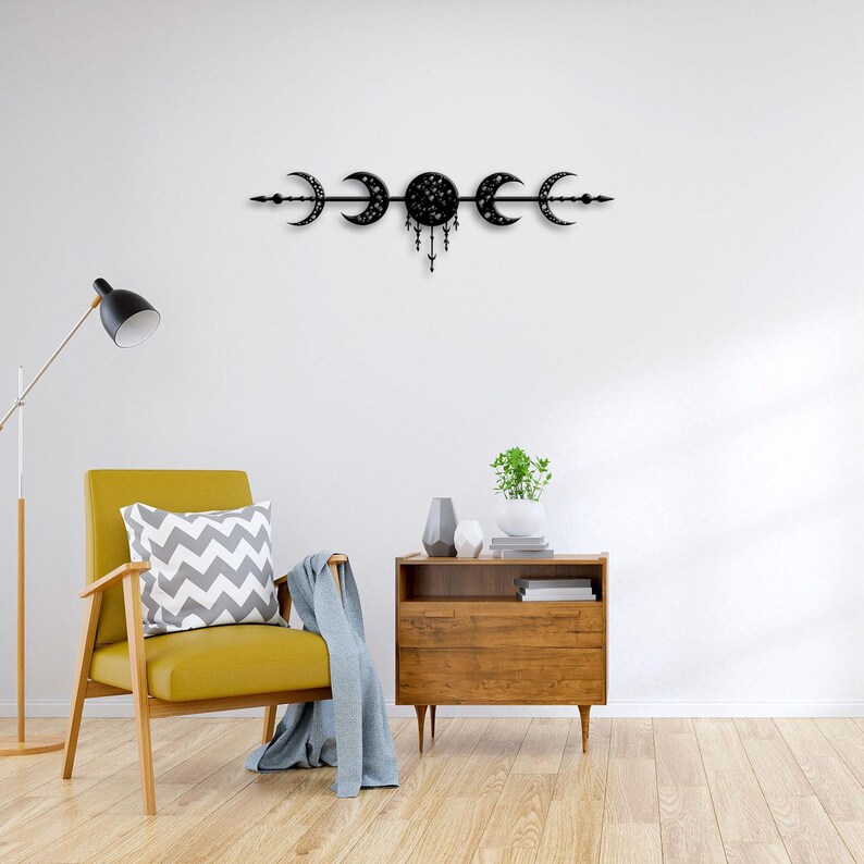 LED Moon Phases Metal Wall Art: Celestial Lunar Cycle Decor - Etsy