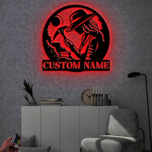 Custom Archaeology Rock Metal Wall Art LED Light, Personalized ...