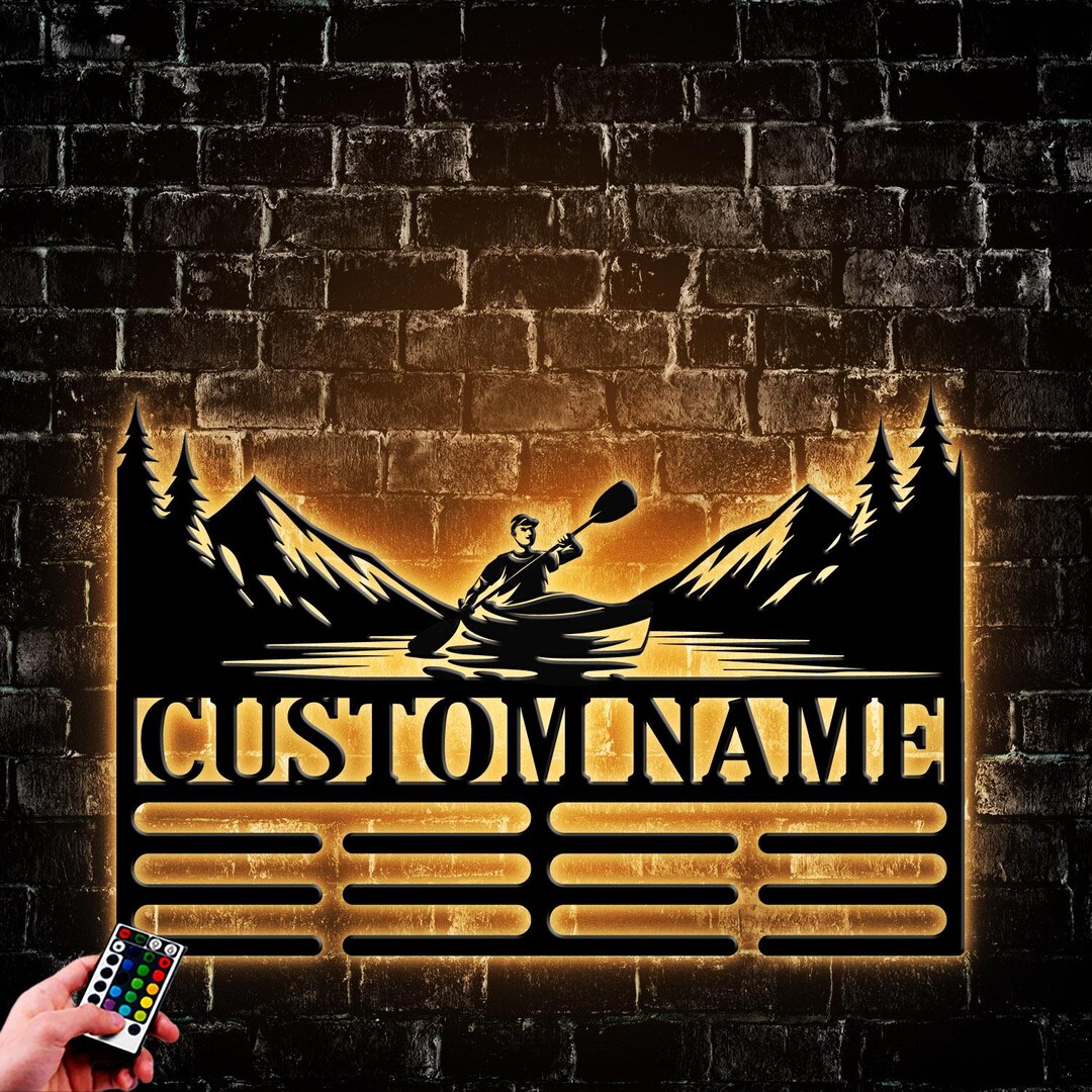 Custom Rowing Medal Holder LED Light, Personalized Rower Name Medal ...
