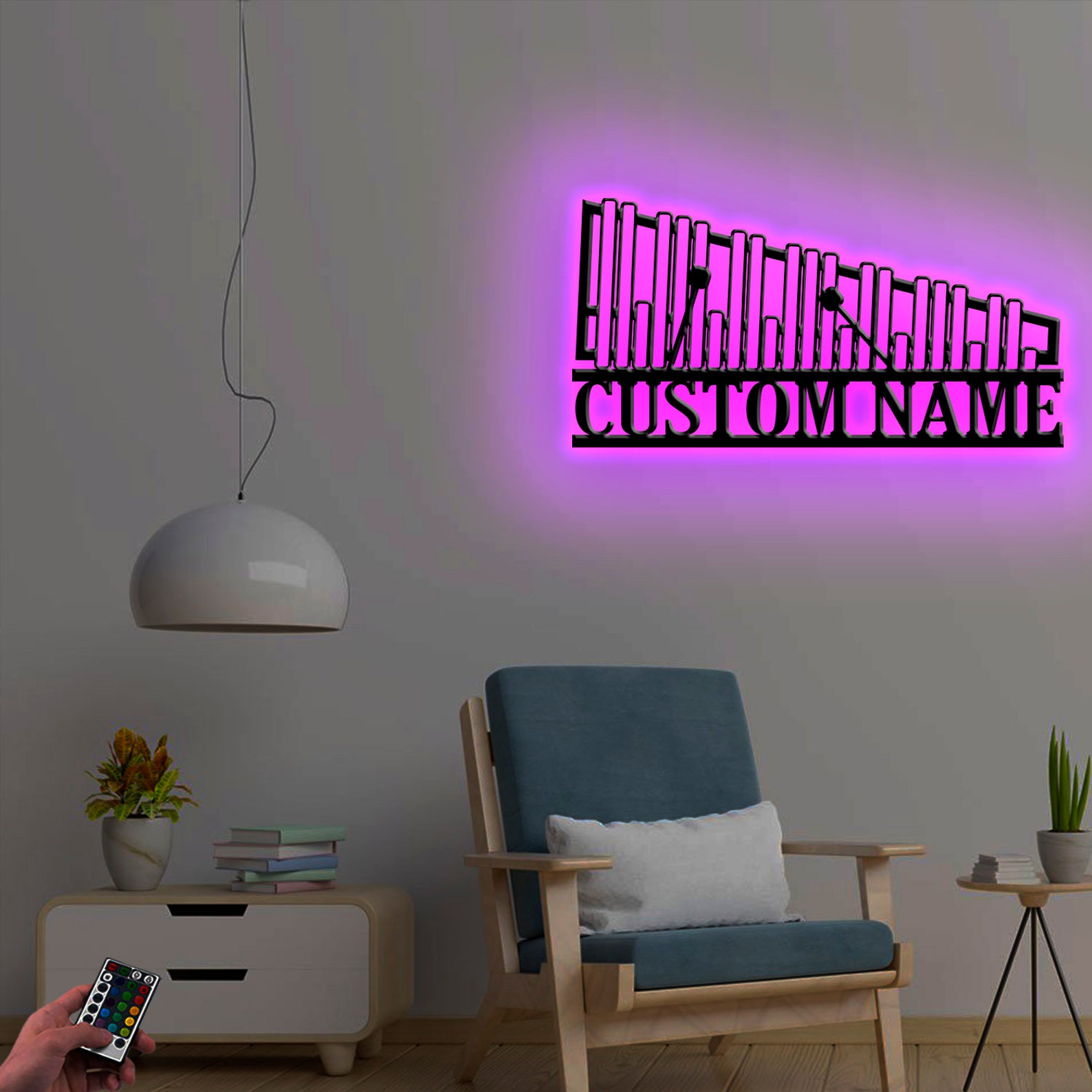 Custom Marimba Musical Instrument Metal Wall Art Led Light ...