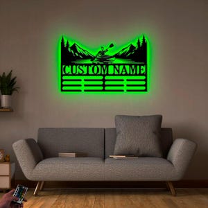Custom Rowing Medal Holder LED Light, Personalized Rower Name Medal ...