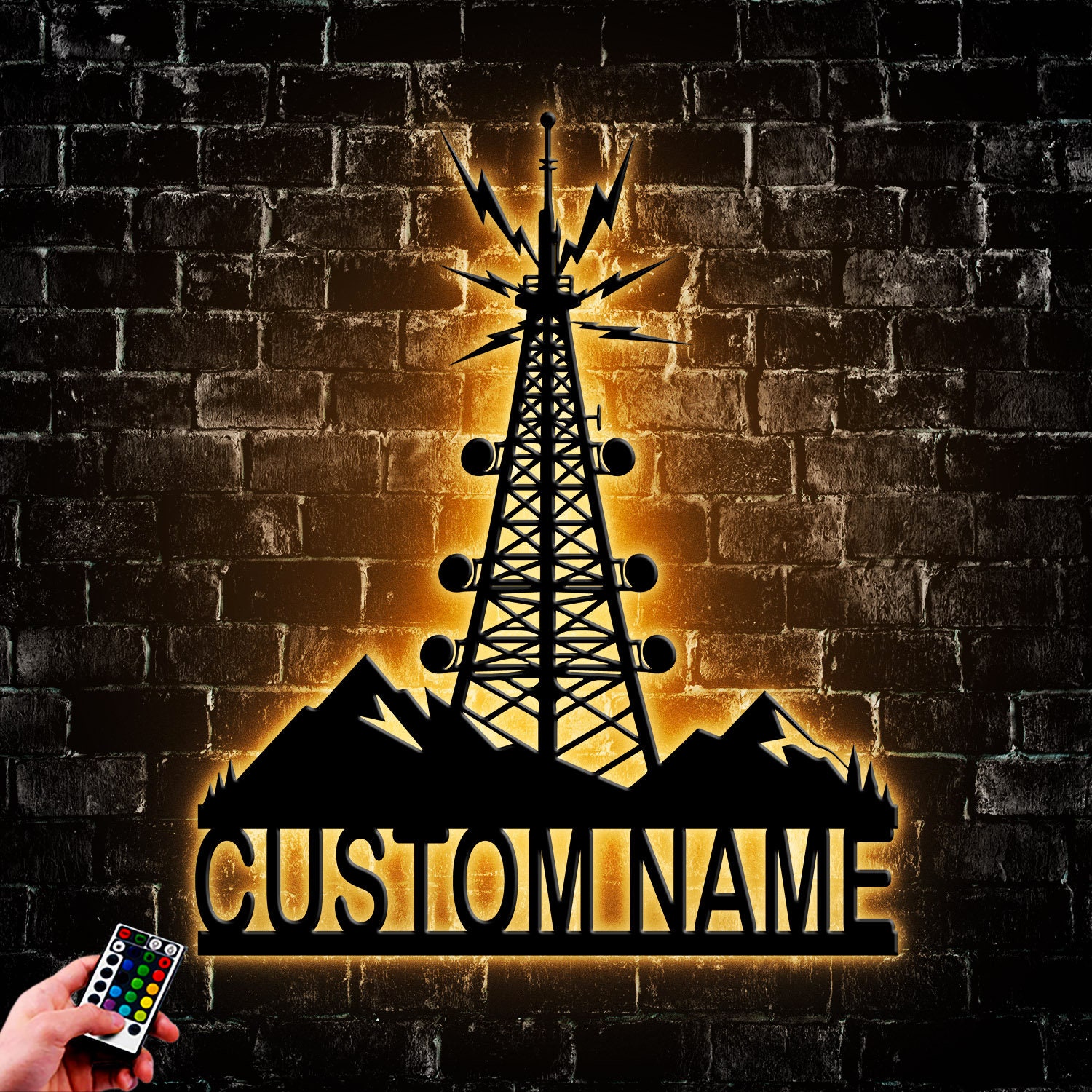 Custom Call Sign Metal Wall Art Led Light, Personalized Ham Radio Sign ...
