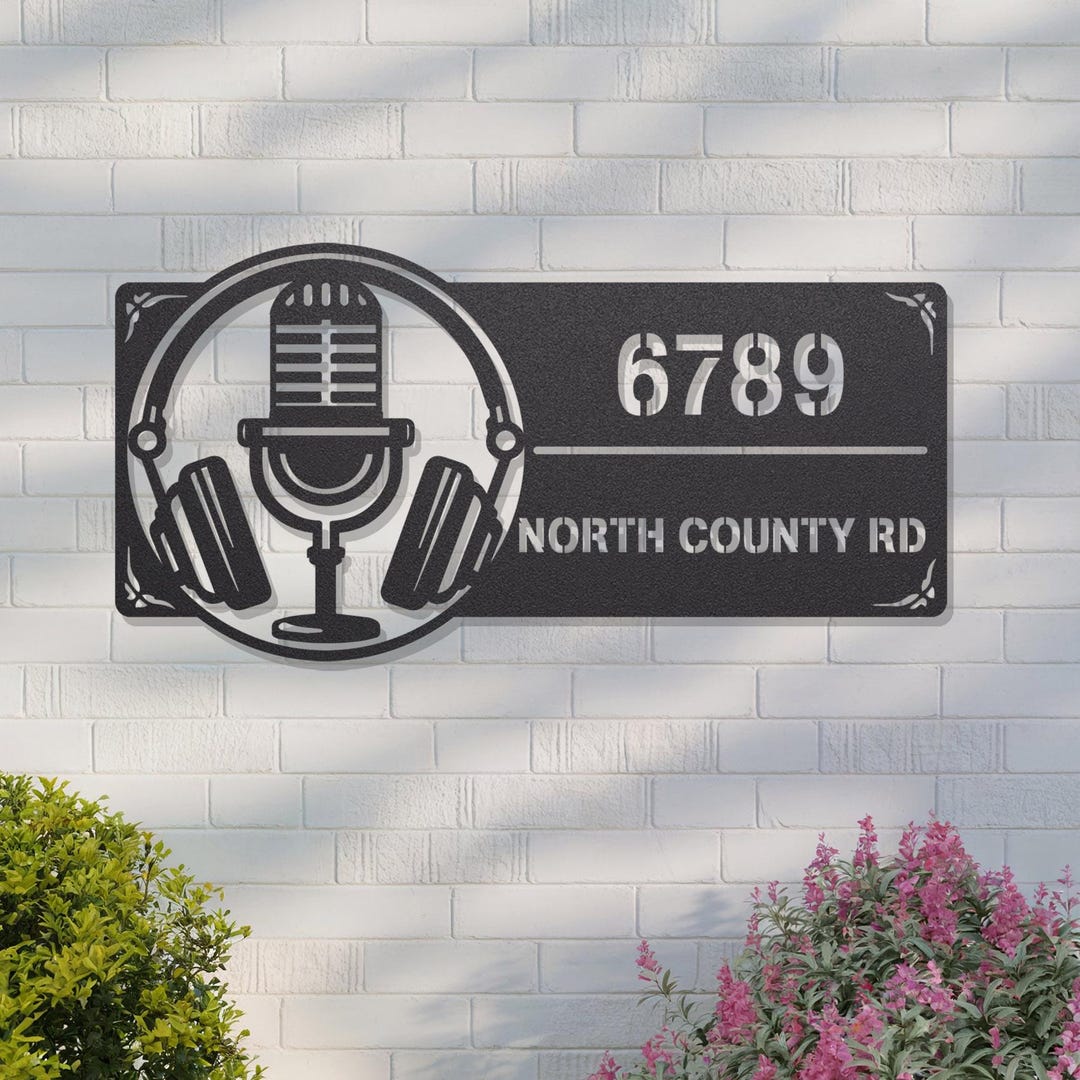 Custom Music Audio Studio Address Sign, Personalized Musician Name Yard ...