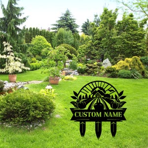 Custom Farm Garden Metal Sign, Personalized Gardener Name Sign Outdoor ...