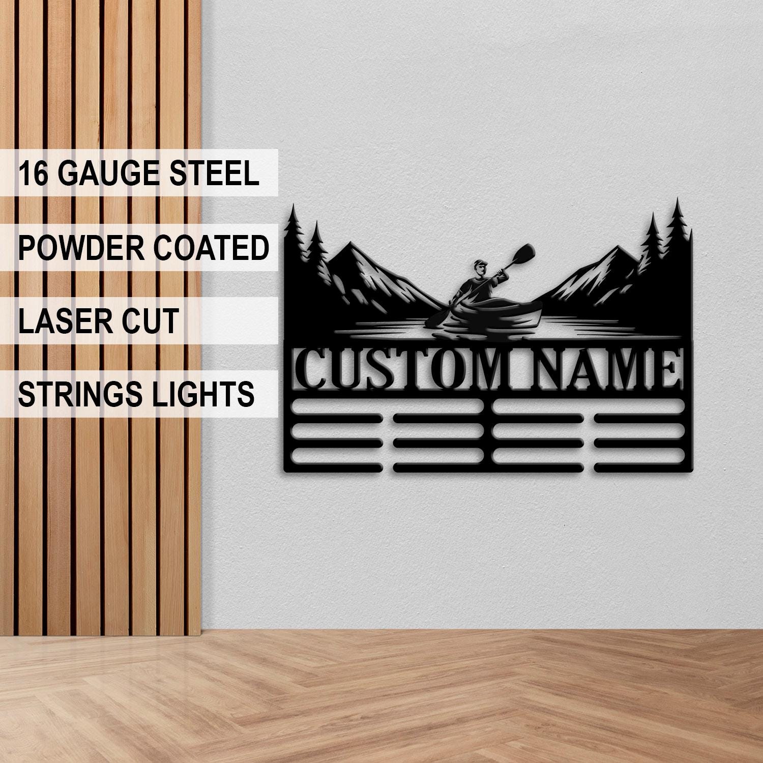 Custom Rowing Medal Holder LED Light, Personalized Rower Name Medal ...
