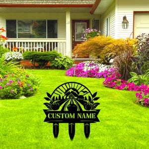 Custom Farm Garden Metal Sign, Personalized Gardener Name Sign Outdoor ...