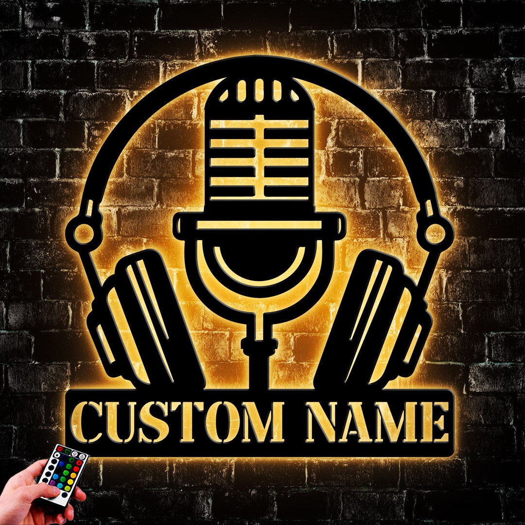 Custom Music Audio Studio Metal Wall Art Led Light, Personalized ...