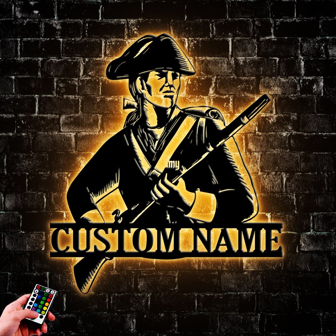 Custom Soldier Equipped With A Musket Metal Wall Art LED Light ...