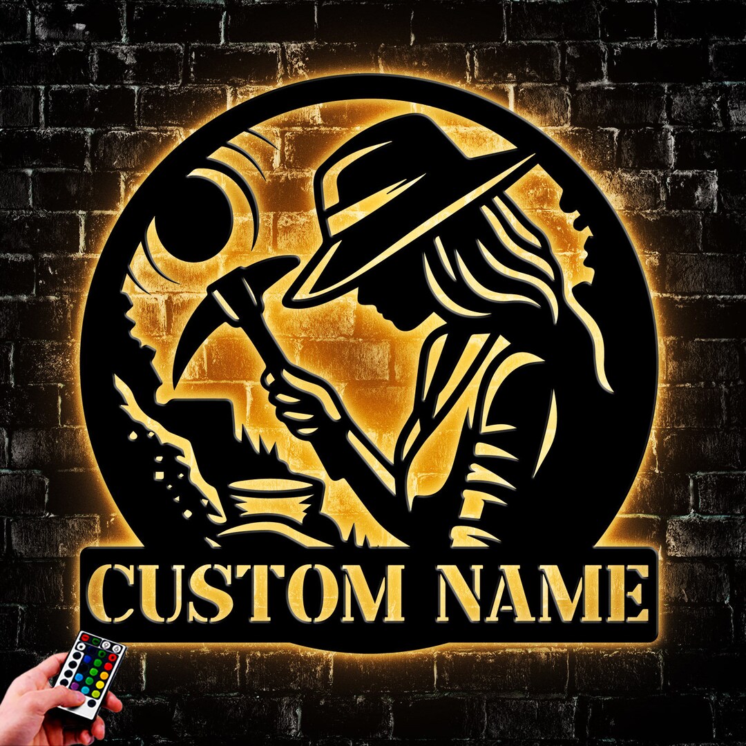 Custom Archaeology Rock Metal Wall Art LED Light, Personalized ...