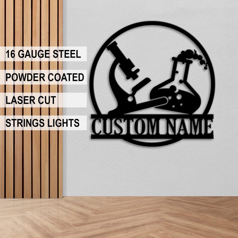 Custom Chemistry Teacher Metal Wall Art LED Light, Personalized Chemist ...