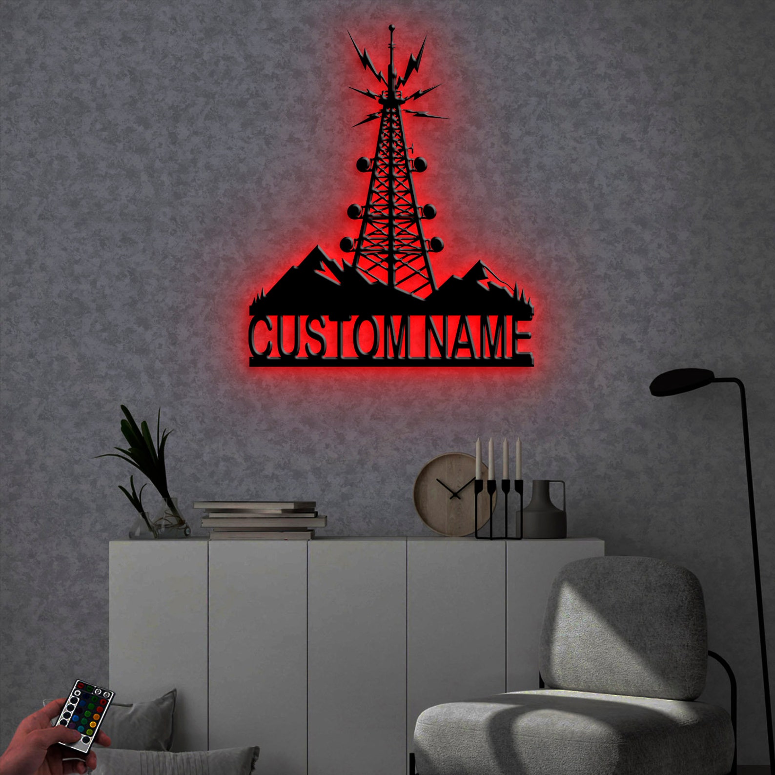 Custom Call Sign Metal Wall Art Led Light, Personalized Ham Radio Sign ...
