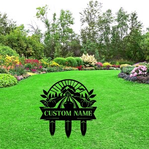 Custom Farm Garden Metal Sign, Personalized Gardener Name Sign Outdoor ...