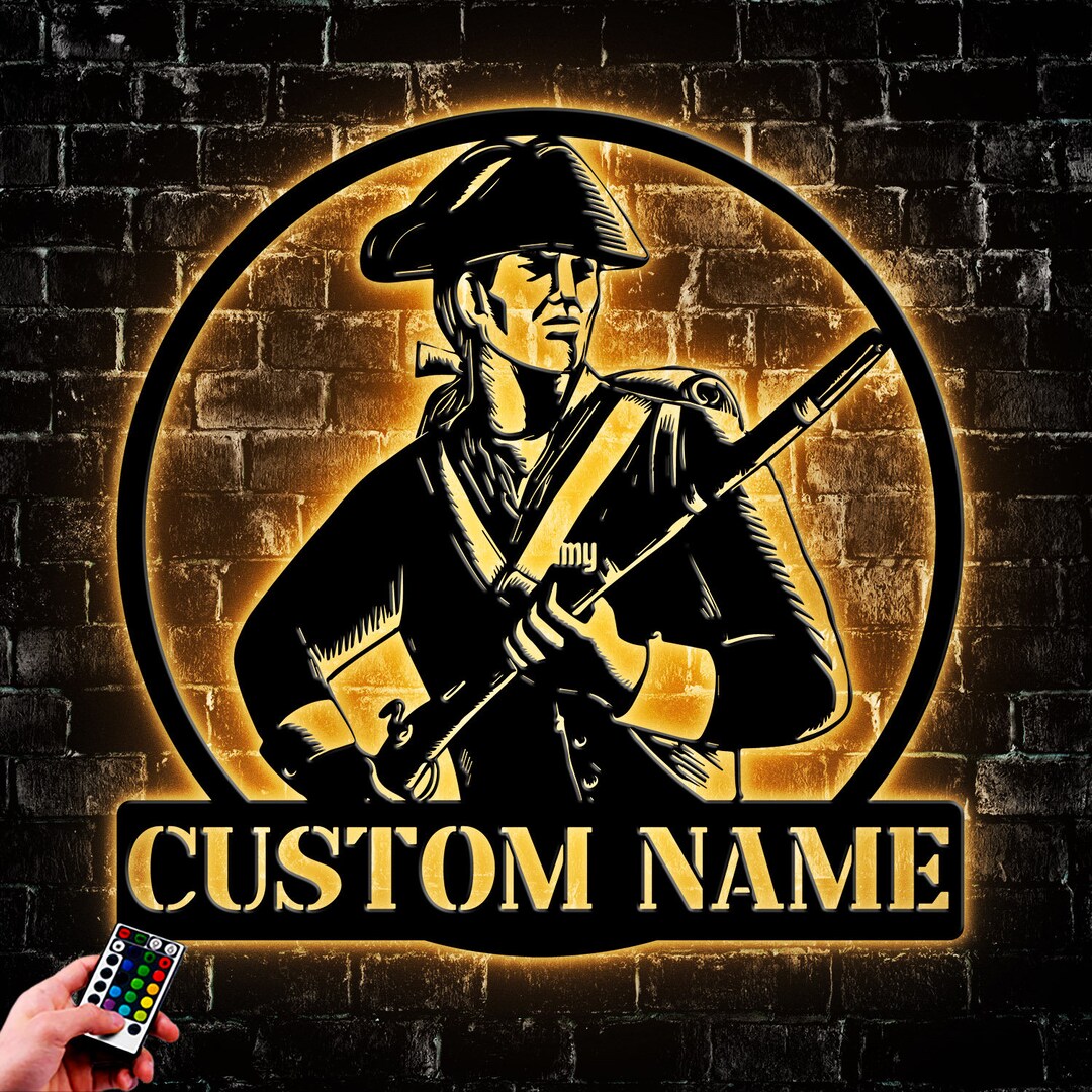 Custom Soldier Equipped With A Musket Metal Wall Art LED Light ...