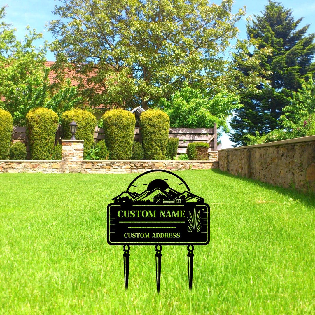 Custom Ranch Farm Garden Metal Sign, Personalized Gardener Name Sign ...