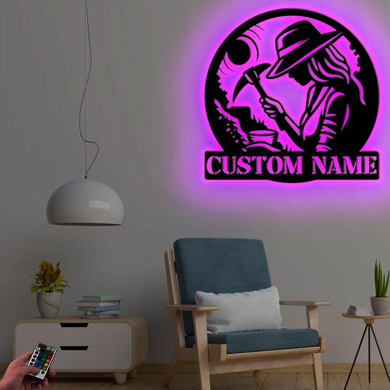 Custom Archaeology Rock Metal Wall Art LED Light, Personalized ...