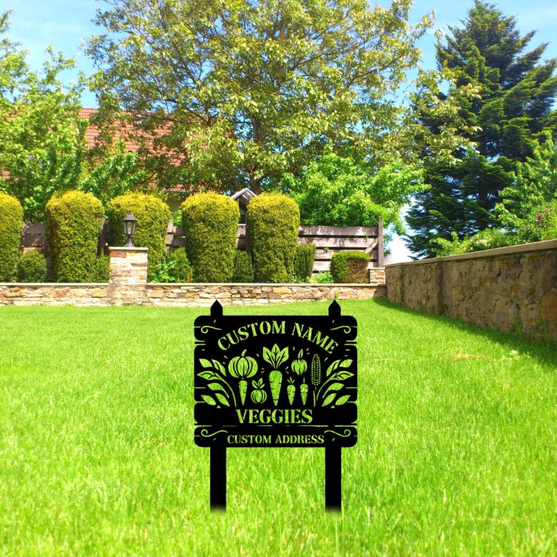 Round Garden Sign - Etsy