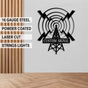 Custom Call Sign Metal Wall Art LED Light, Personalized Ham Radio Sign ...