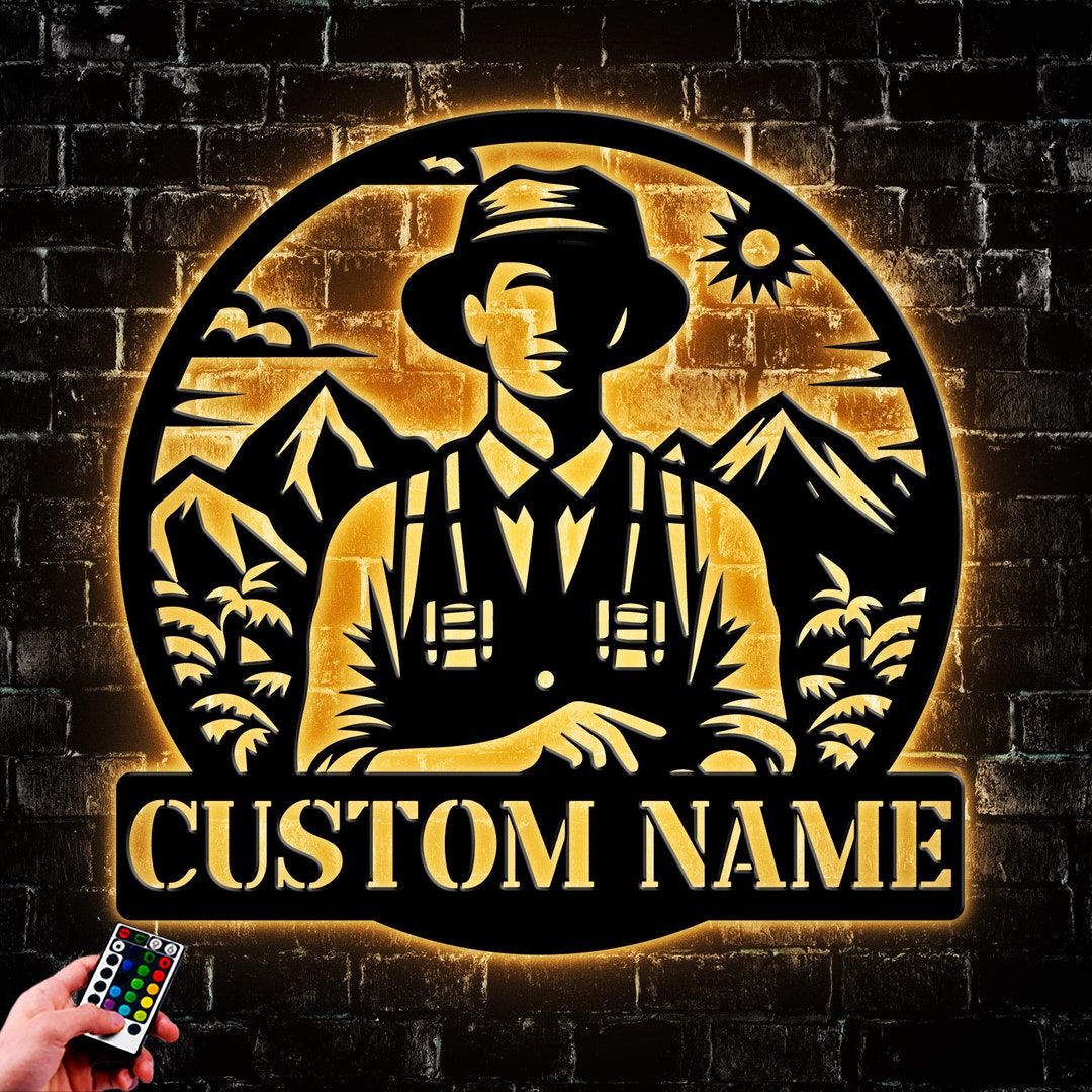 Custom Tourism Metal Wall Art Led Light, Personalized Tour Guide Name ...