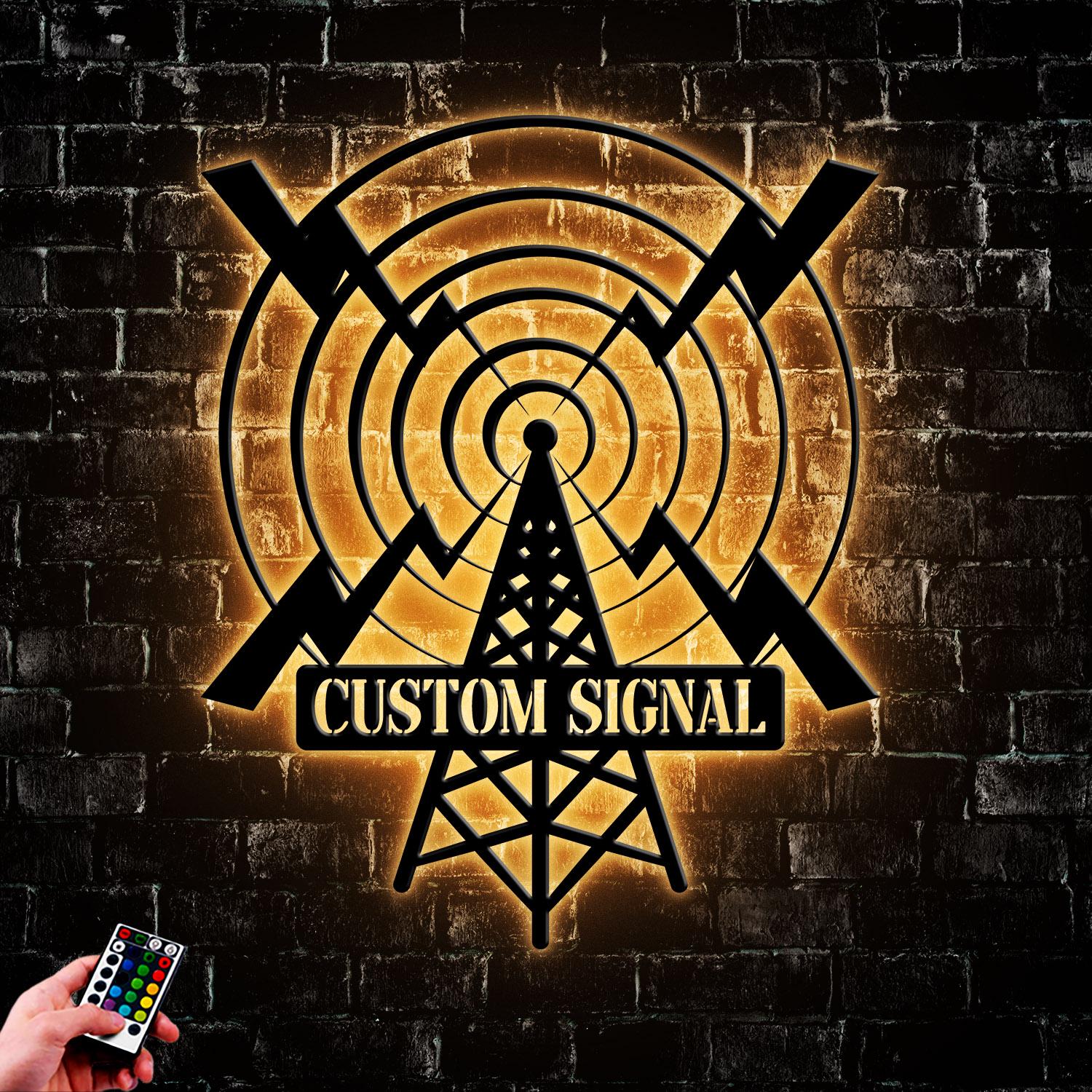 Custom Call Sign Metal Wall Art LED Light, Personalized Ham Radio Sign ...